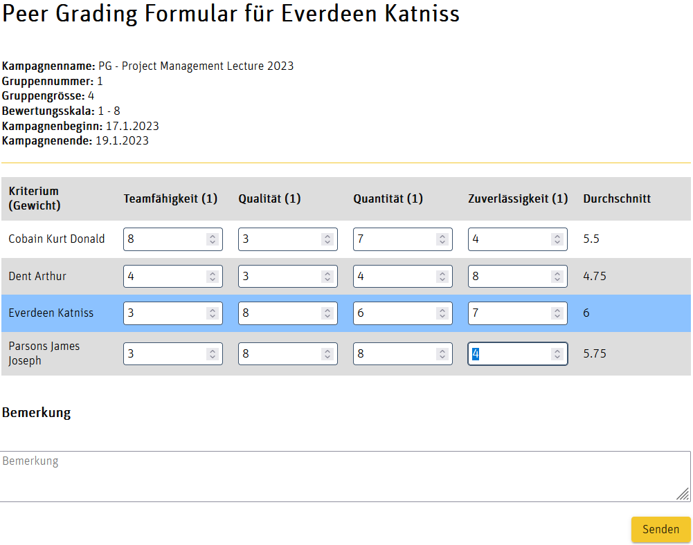 Peer Grading Tool